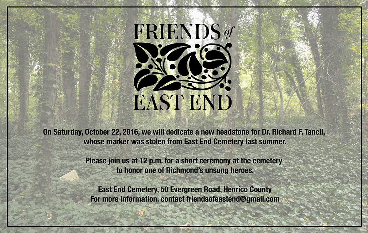 A New Headstone for Dr. Tancil